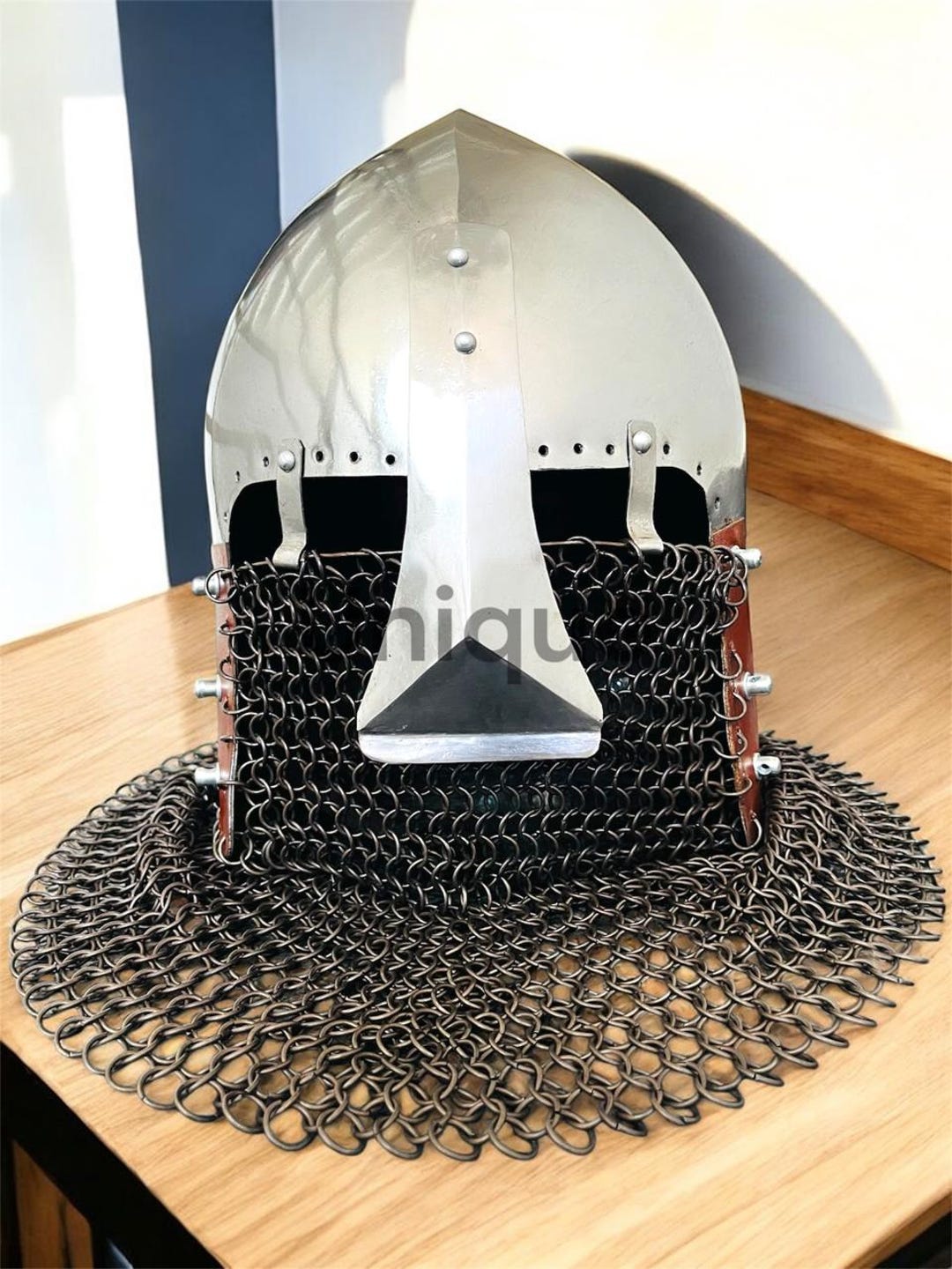 Handmade Norman Steel Helmet | Viking Conical Helmet With Chainmail ...
