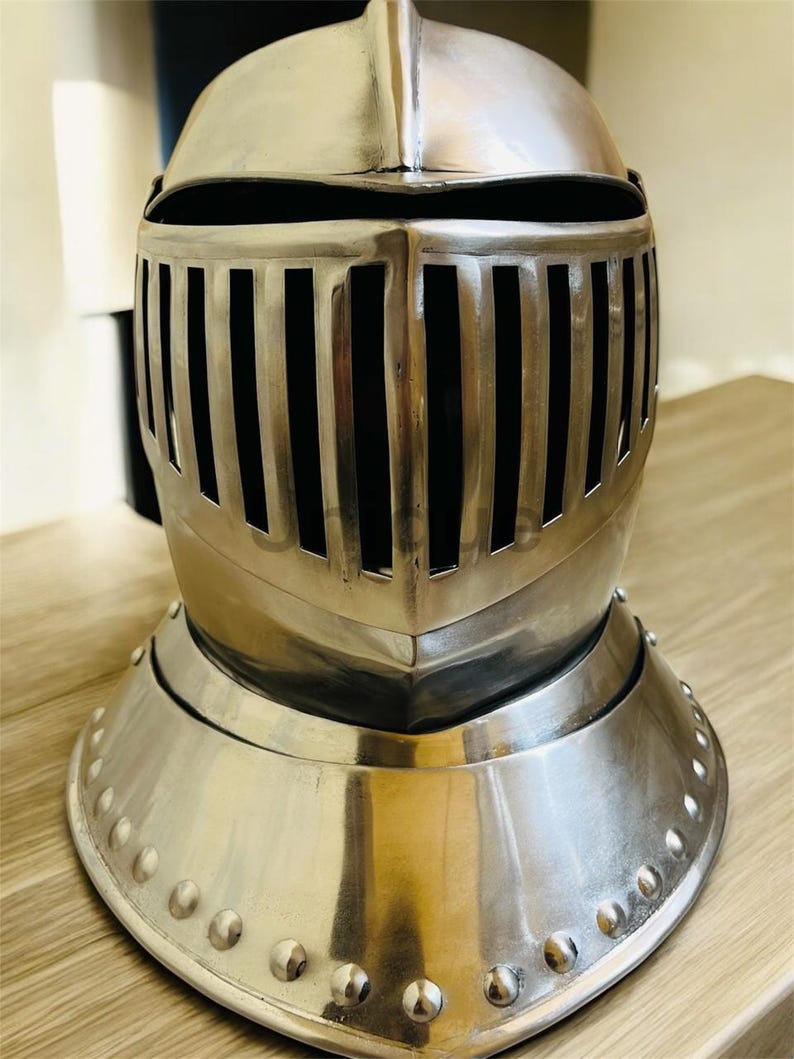 Medieval Knight Bascinet Helmet With Visor | Handcrafted Steel Armor ...