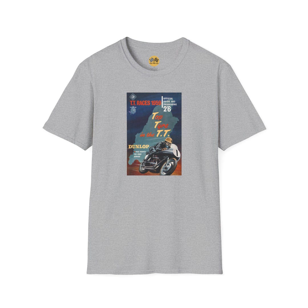 TT 1959 Isle of Man Vintage Motorcycle Racing Tee, Retro Moto GP Shirt ...