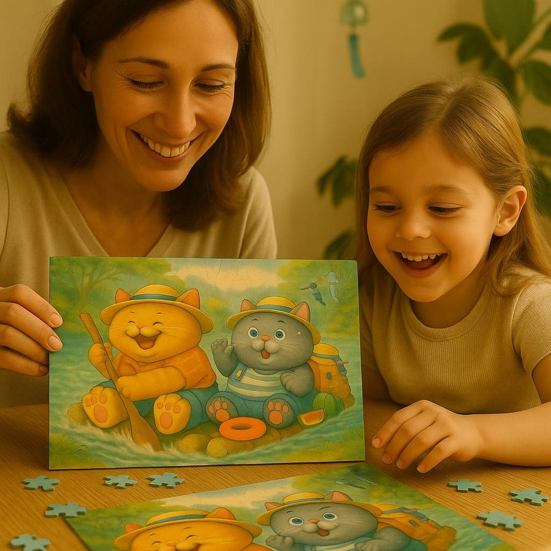 Summer Rafting Adventure - Chubby Cats Puzzle (252/500 Pieces) - Etsy