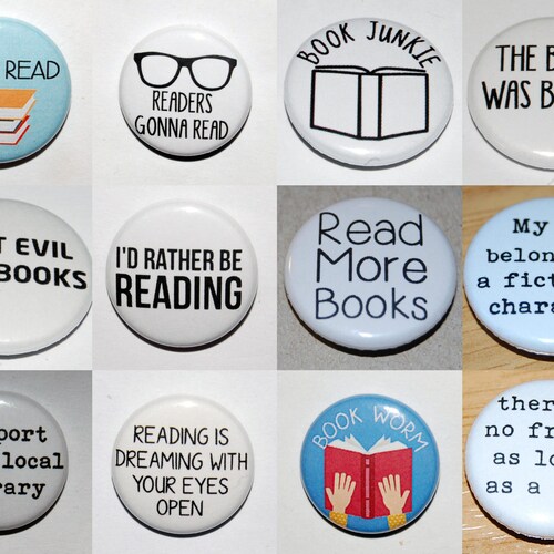 Books and Reading Various Designs Button Badge 25mm / 1 Inch - Etsy