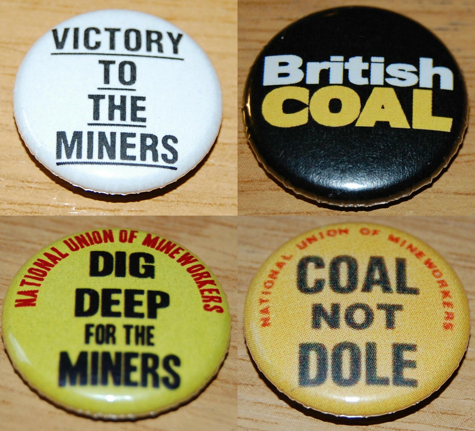 Coal Not Dole Button Badge Set 25mm / 1 Inch Replica Miner's Strike ...