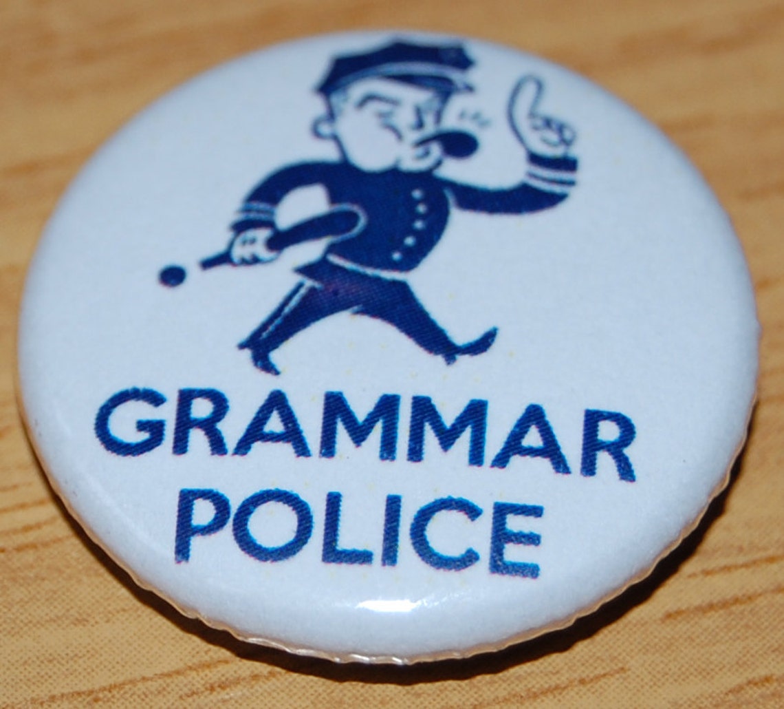 Grammar Police Button Badge 25mm / 1 Inch Spelling Geek Nerd - Etsy
