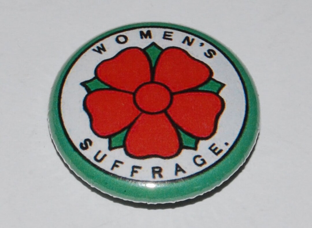 Women's Suffrage Rose Button Badge 25mm / 1 Inch Suffragette Feminist ...