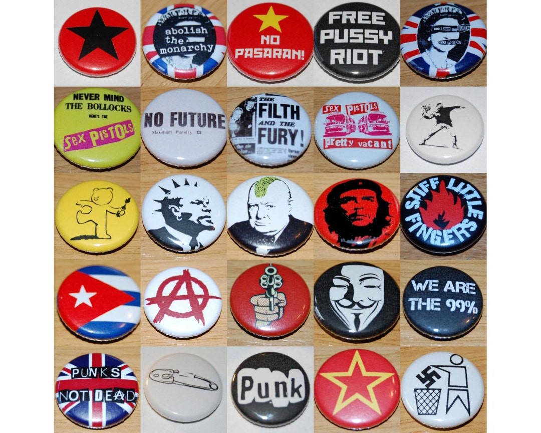 Punk and Anarchy Various Designs Button Badge 25mm / 1 Inch - 25 to ...