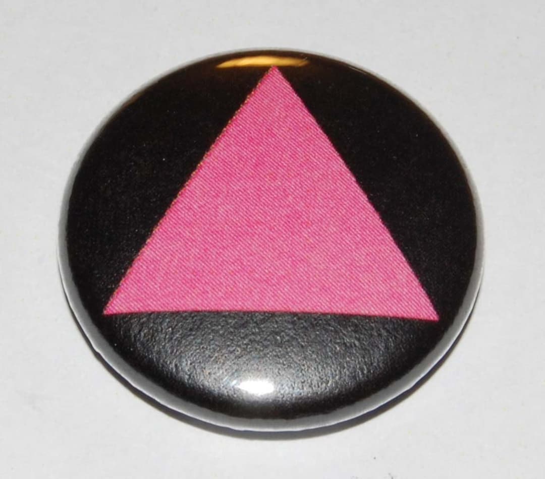 Pink Triangle Button Badge 25mm / 1 Inch Pin Lesbian Gay Queer LGBT ...