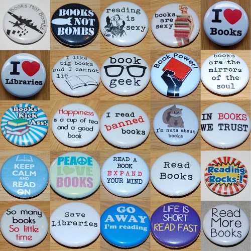 Books and Reading Various Designs Button Badge 25mm / 1 Inch - Etsy