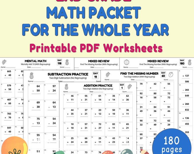 2nd Grade Math Worksheets, Addition and Subtraction Worksheet ...