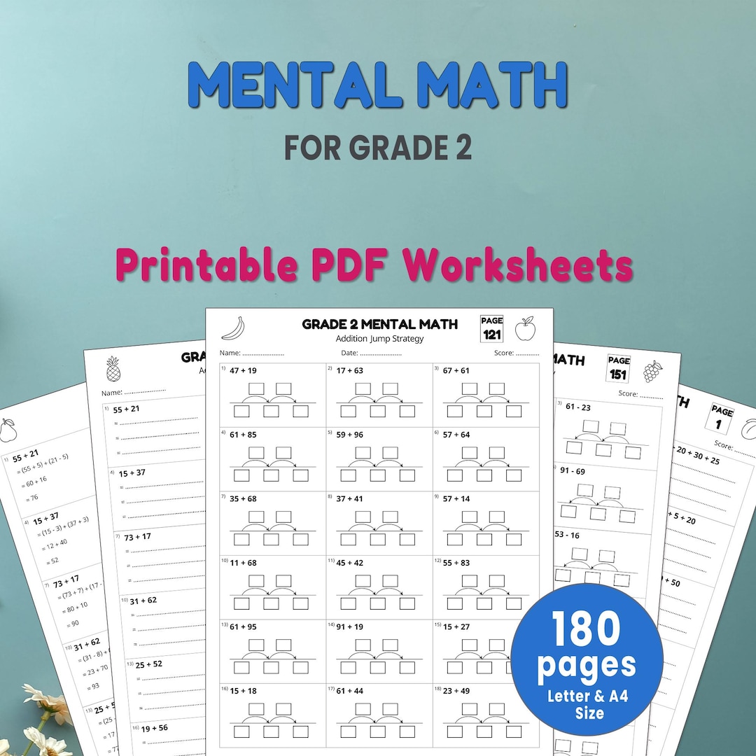 Grade 2 Mental Math Worksheets | Addition Subtraction Strategies ...