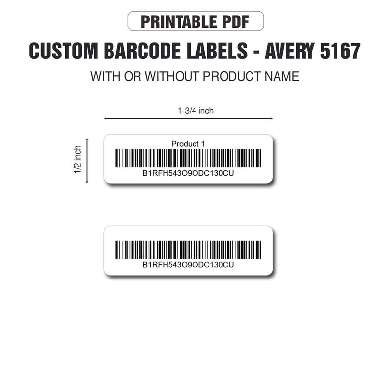 Custom Barcode Labels – Avery 5167 – 240 Barcode Labels – 3 Sheets (80 ...