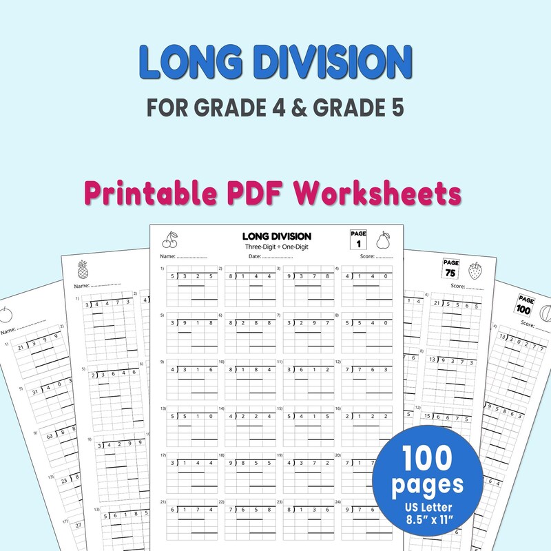 Math Worksheets - Etsy