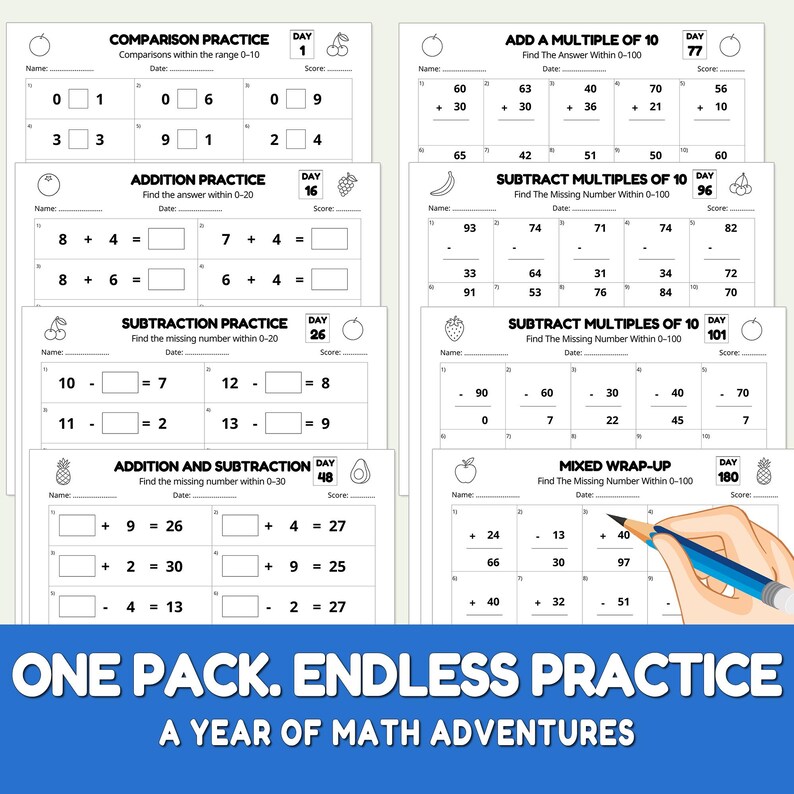 1st Grade Math Worksheets, Addition and Subtraction Worksheet ...