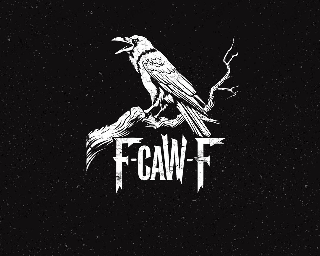 Fcawf Raven PNG, Grunge Gothic Crow Clipart on Black, Screaming Bird on ...
