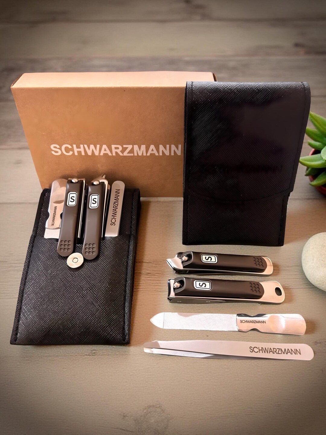 SCHWARZMANN Premium Manicure Set, Luxury Stainless Steel Nail Care Kit ...