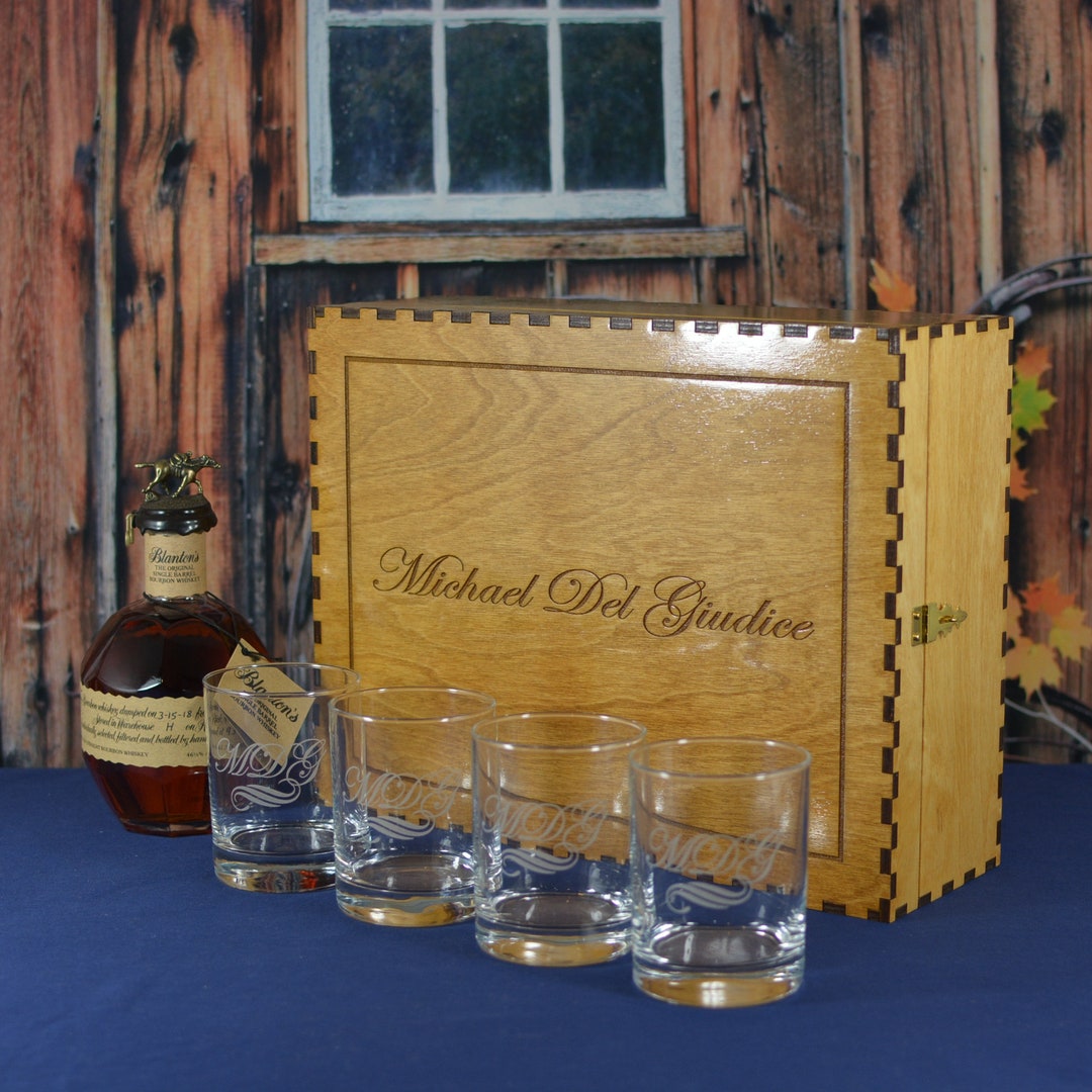 Personalized Whiskey Spirits Liquor Box With 4 Custom Etched Glasses - Etsy