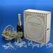 Champagne Gift Box Set With 2 Etched Crystal Flutes and 2 Keepsake ...