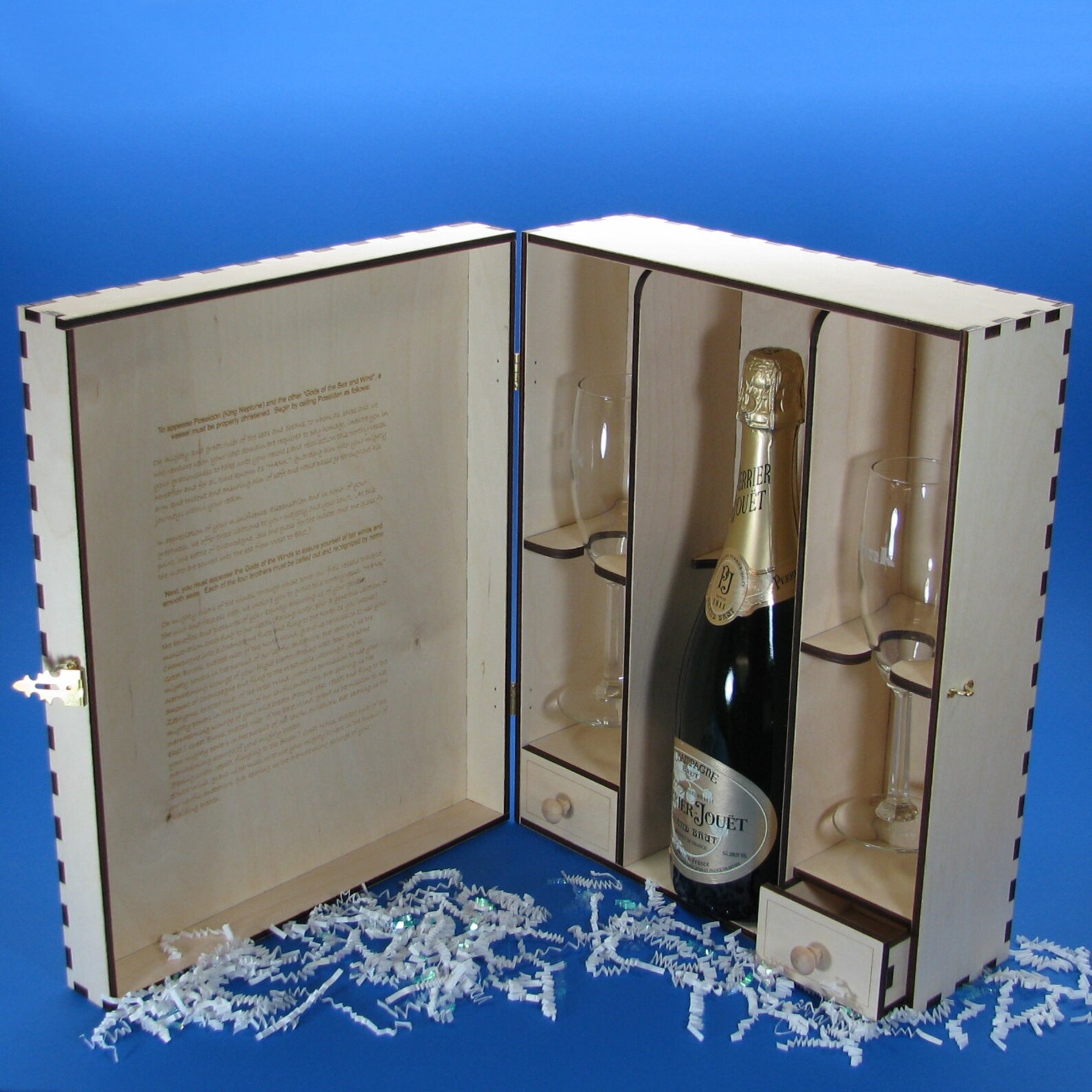 Elegant Personalized Wood Wedding Champagne Box Set With 2 - Etsy