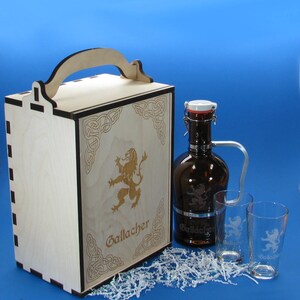 Wood Gift Box Set With 2 Liter Grolsch Growler and 2 Pint or Belgian ...