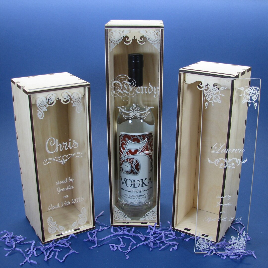 Elegant Wood Spirits Gift Box for a Single 750ML 5th Personalized by ...
