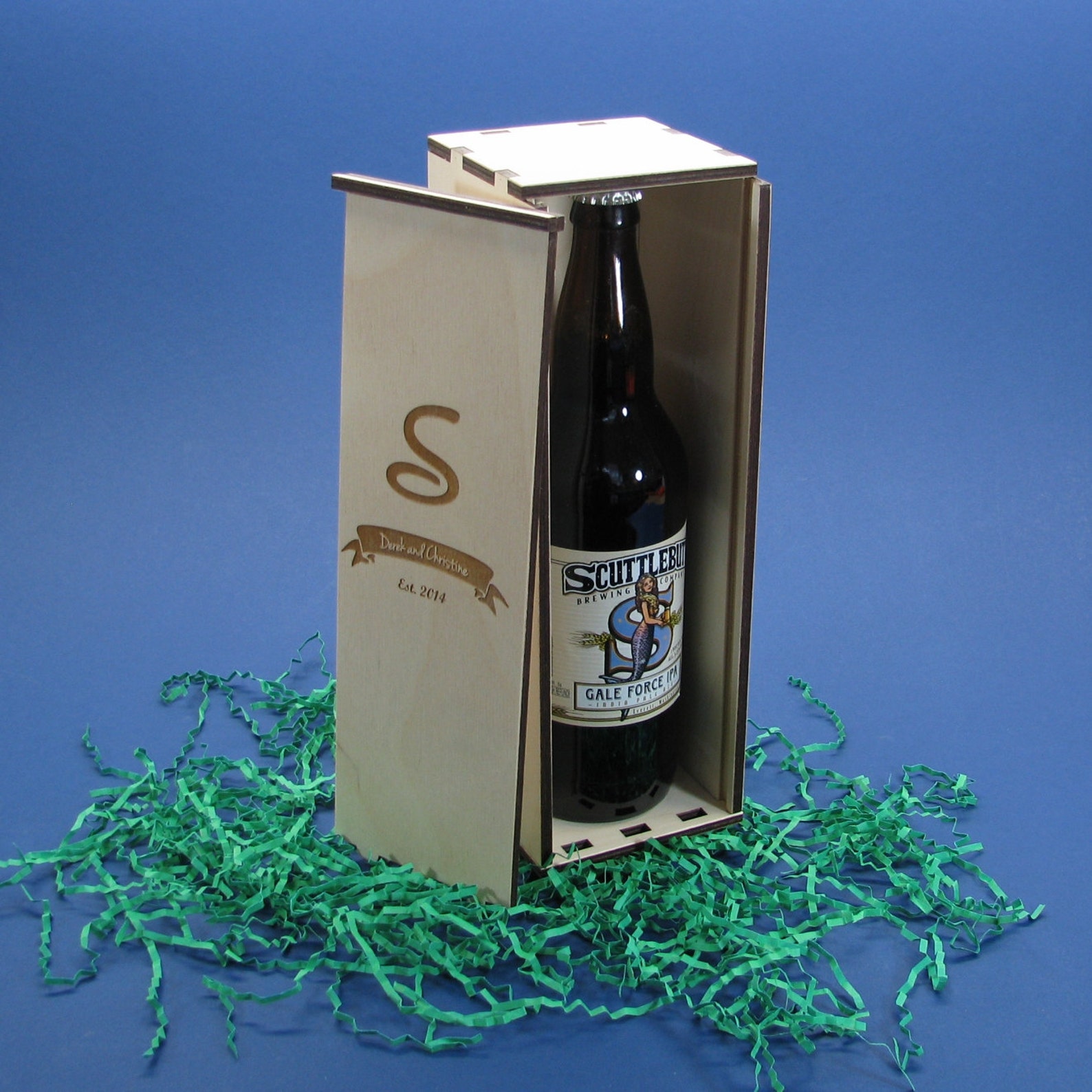 Personalized Wood Single Premium Bottle Beer Gift Box - Etsy