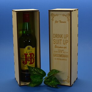 A Set of 5 Personalized Wood Spirits Gift Boxes for Your Wedding Party ...