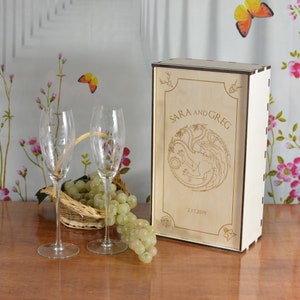 Wood Champagne Flute Gift Box Personalized by You for the Wedding ...