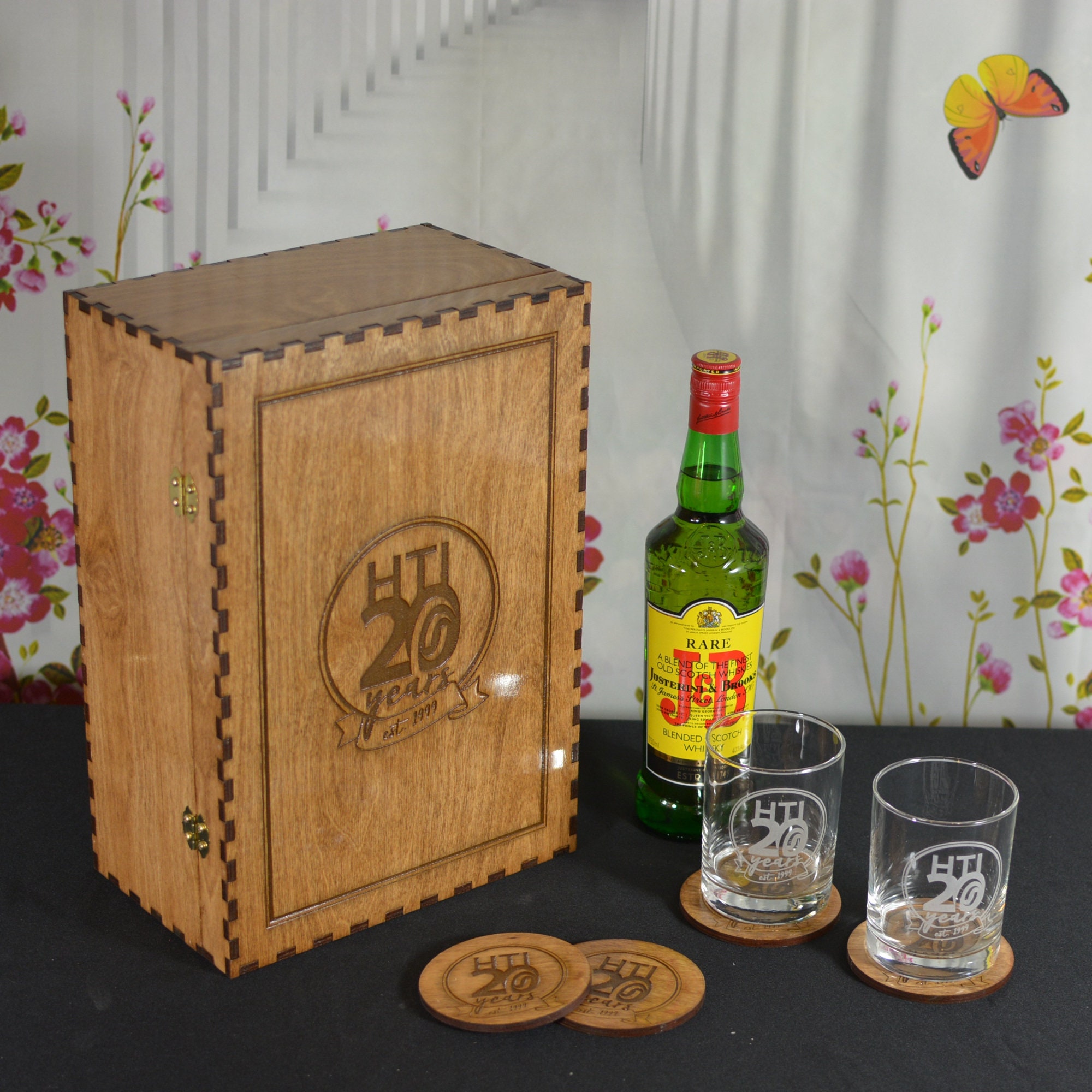 Personalized Liquor Spirits Box Gift Set With 2 Custom Etched - Etsy UK