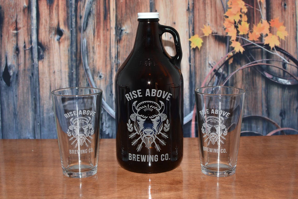 Personalized Beer Growler With 2 Pint or Belgian Tulip | Etsy