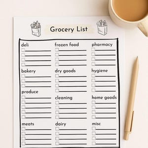 Neurodivergent Grocery List Printable | Sectioned Grocery Planner With ...