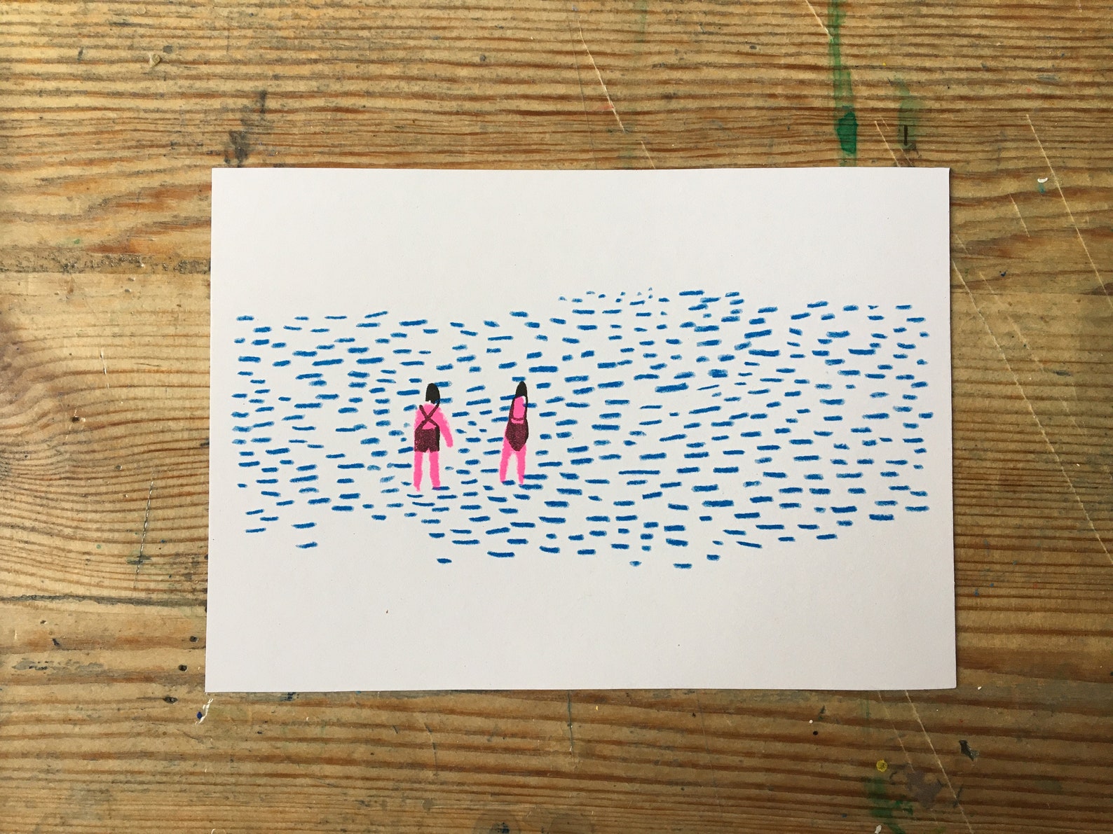 Wild Swimmers Riso Print - Etsy