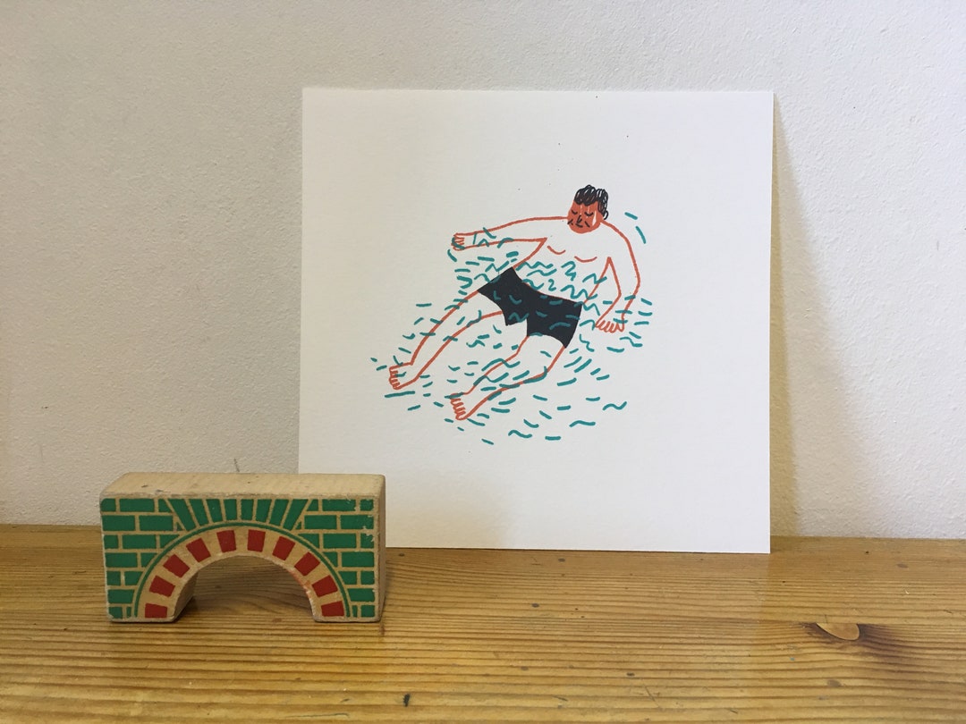 Floating Man Screen Print - Etsy