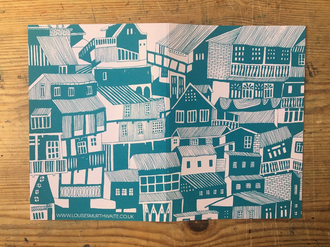 Houses Greetings Card - Etsy