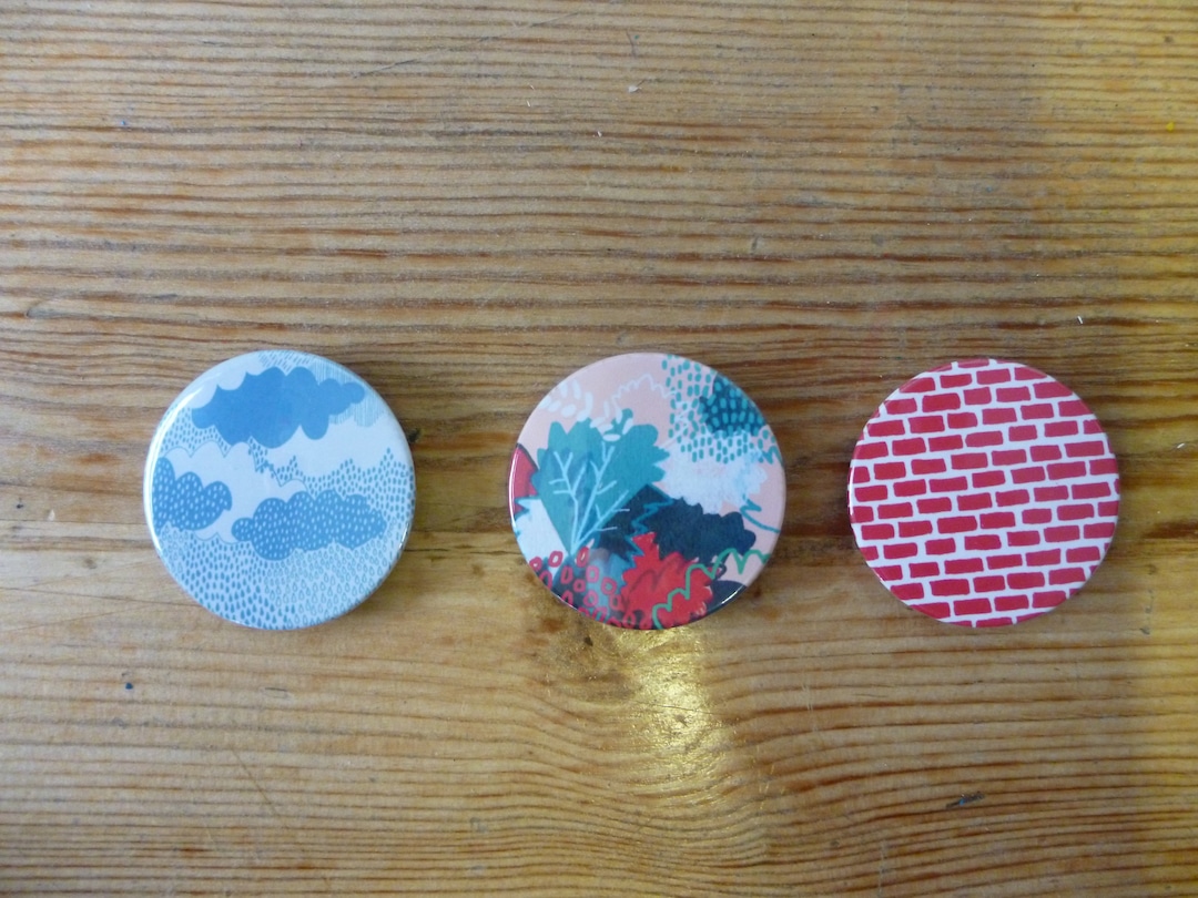A Set of 3 Pin Badges - Etsy