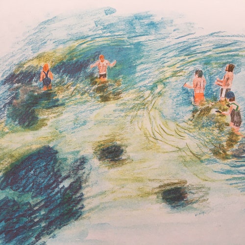 Wild Swimmers Riso Print - Etsy UK