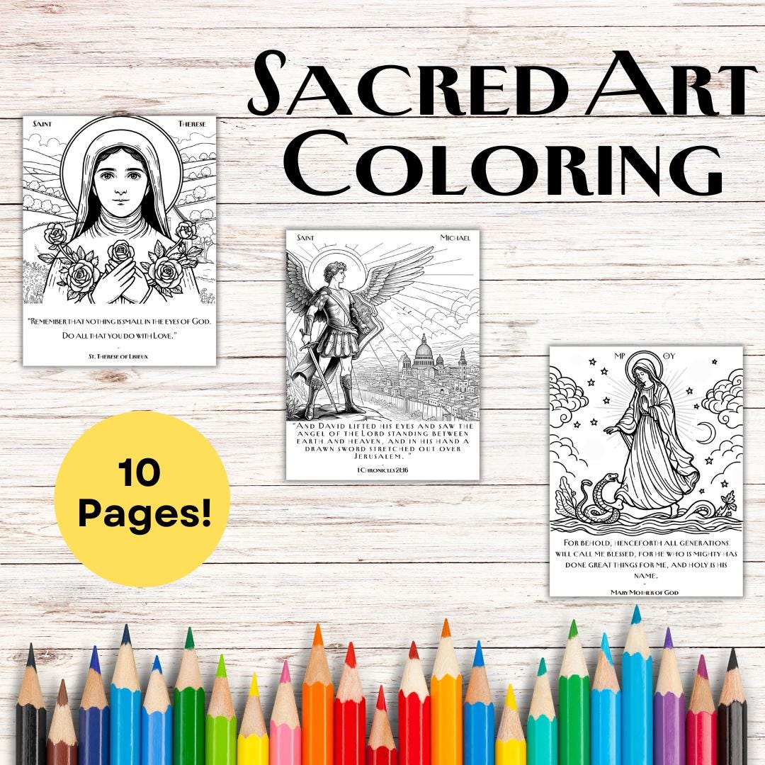 Catholic Saint Coloring Pages for Kids—10 Pages—instant Download - Etsy