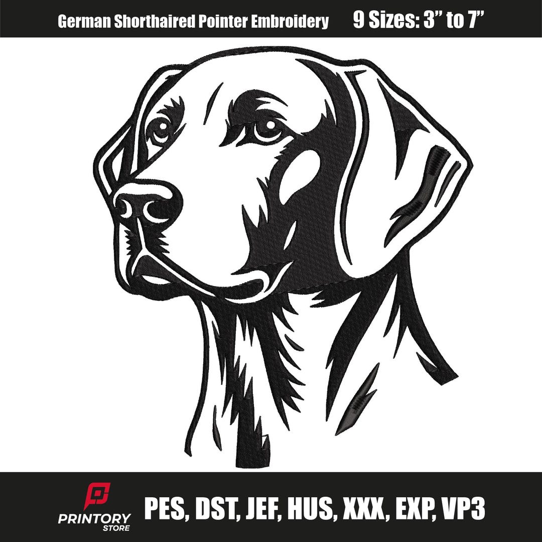 German Shorthaired Pointer Embroidery Design, Dog Machine Embroidery ...