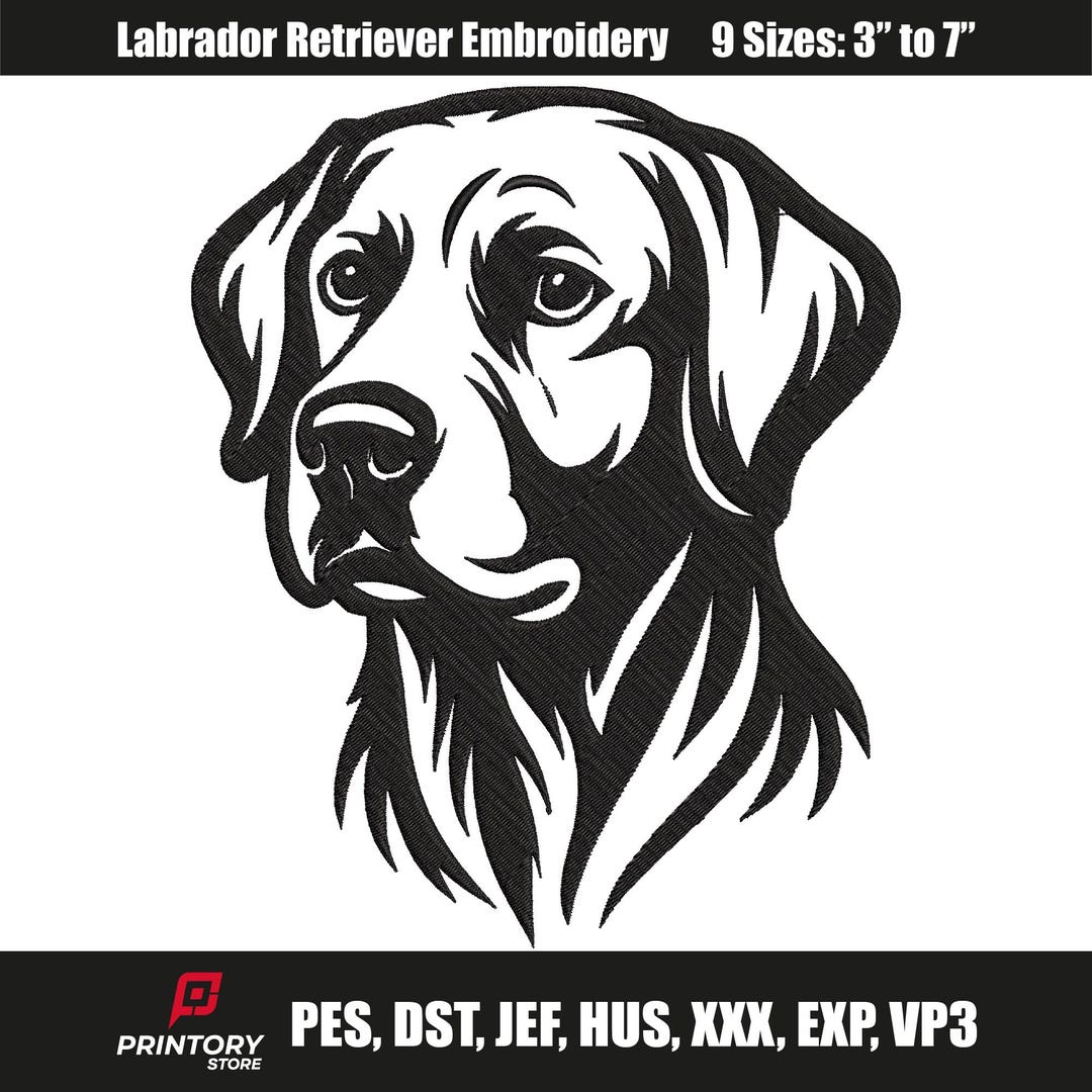 Labrador Retriever Embroidery Design, Dog Machine Embroidery File ...