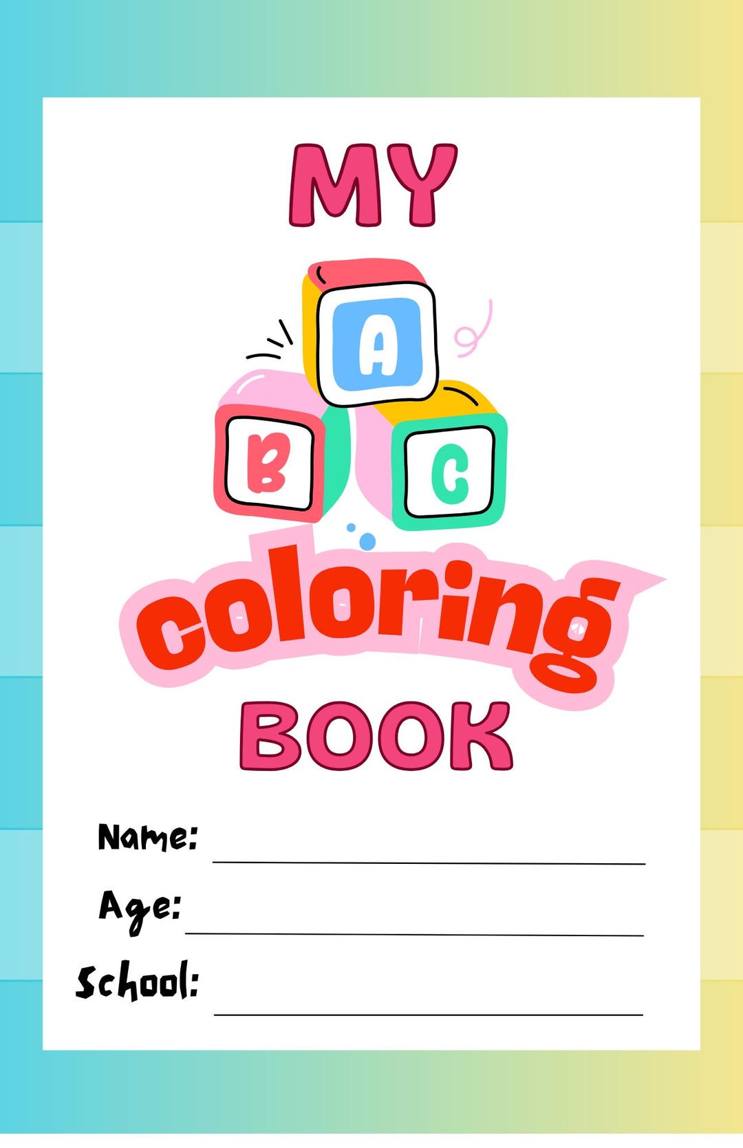 Kids Coloring Book Template, Template for Kids, Coloring Booklet ...