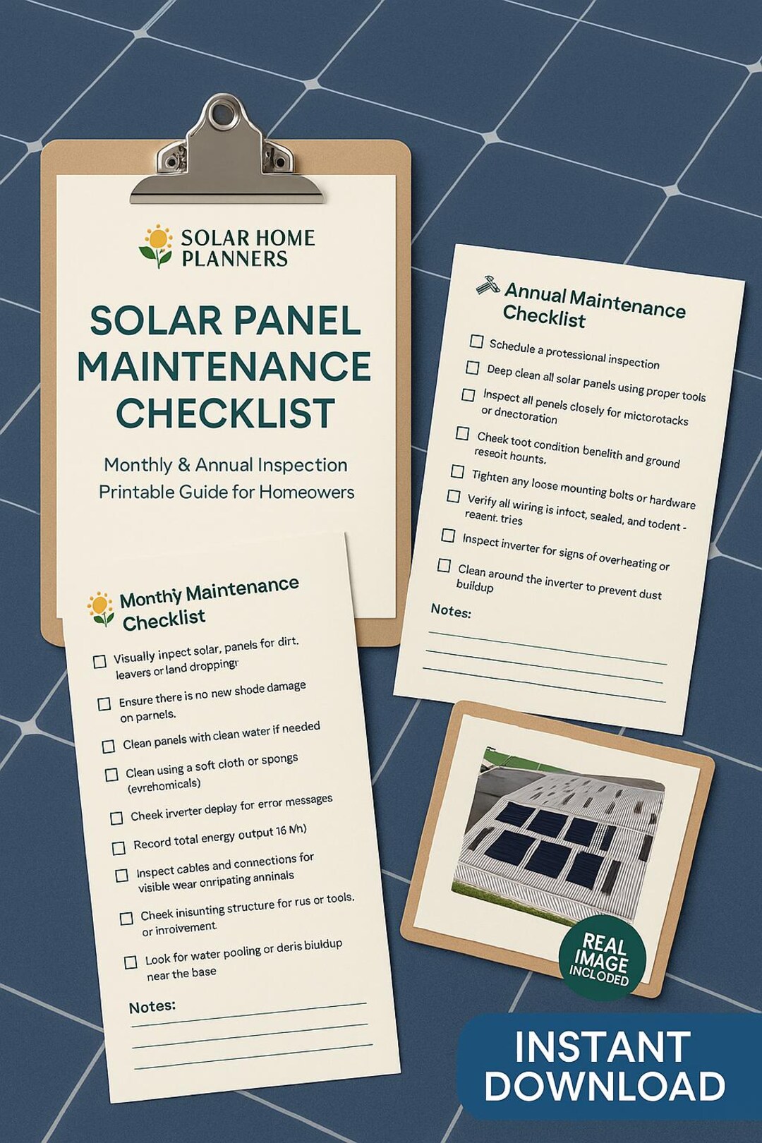 Solar Panel Maintenance Checklist – Printable PDF Guide for Homeowners ...