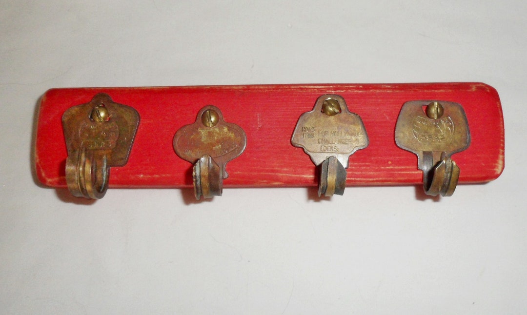 Country Style Vintage Key Hook Wall Rack RED - Etsy
