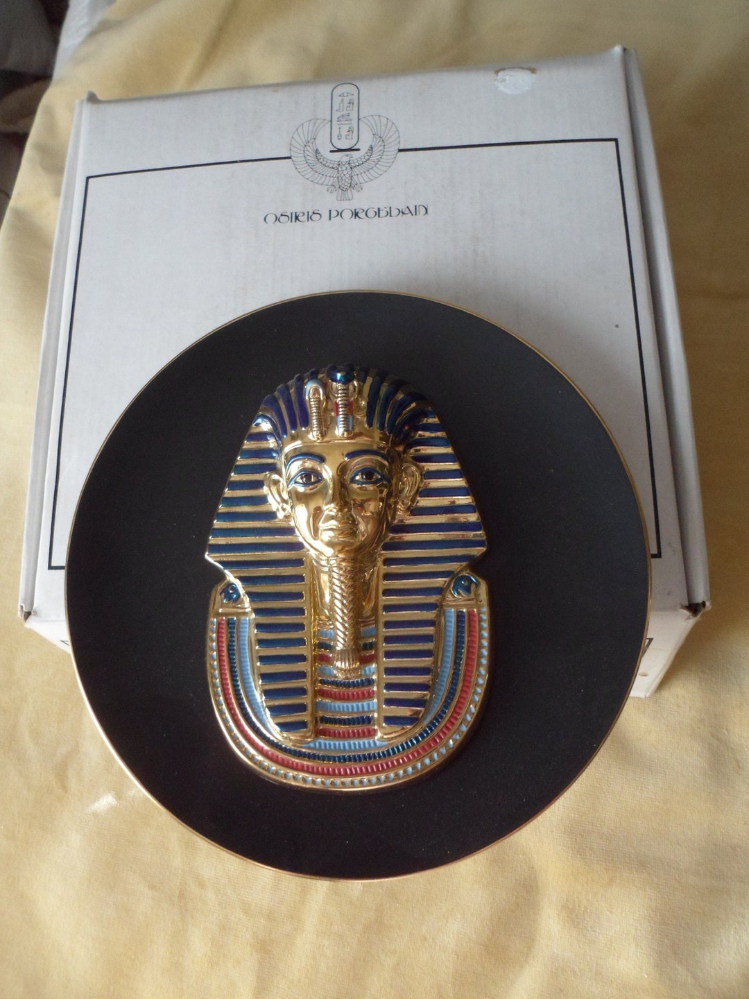 1994 Osiris Porcelain 3D Plate the Golden Mask of Tutankhamun - Etsy