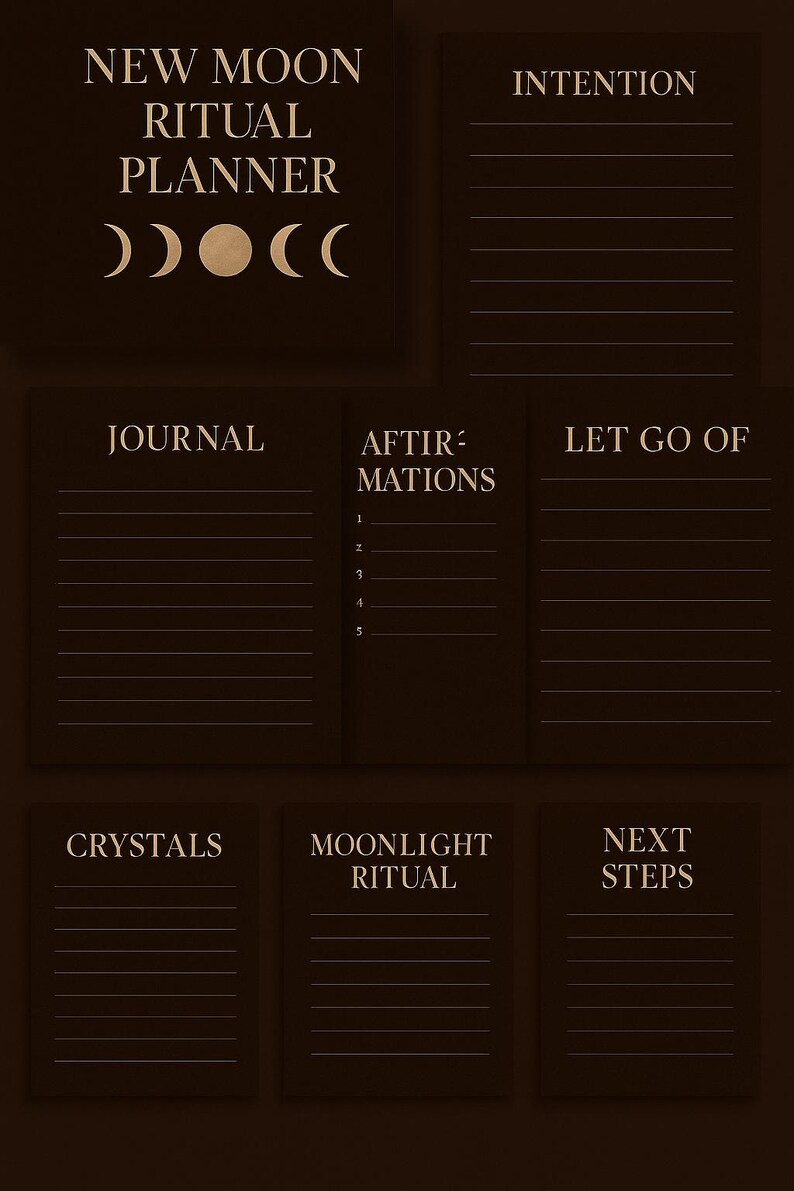 New Moon Ritual Planner | Spiritual Moon Journal | Lunar Manifestation ...