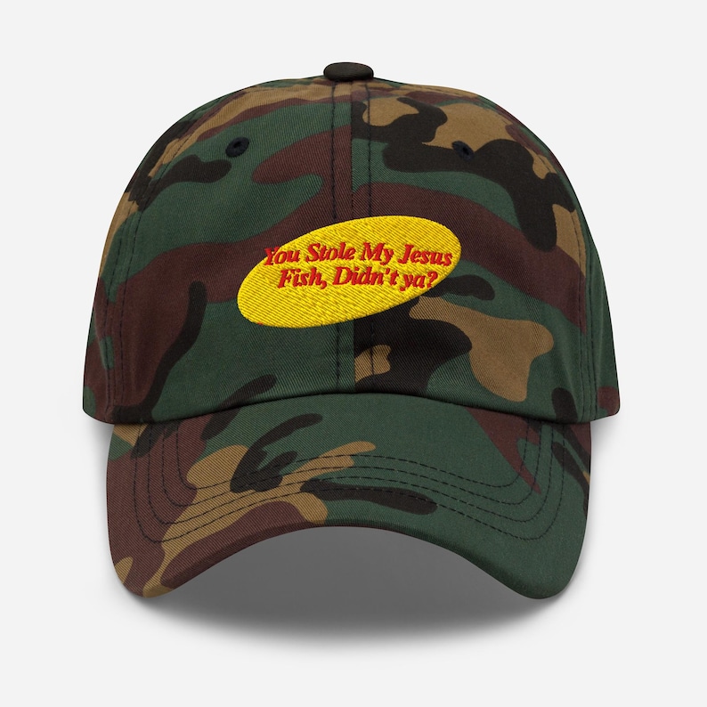 You Stole My Jesus Fish Hat Funny Seinfeld Quote Dad Hat, Sitcom Gift ...