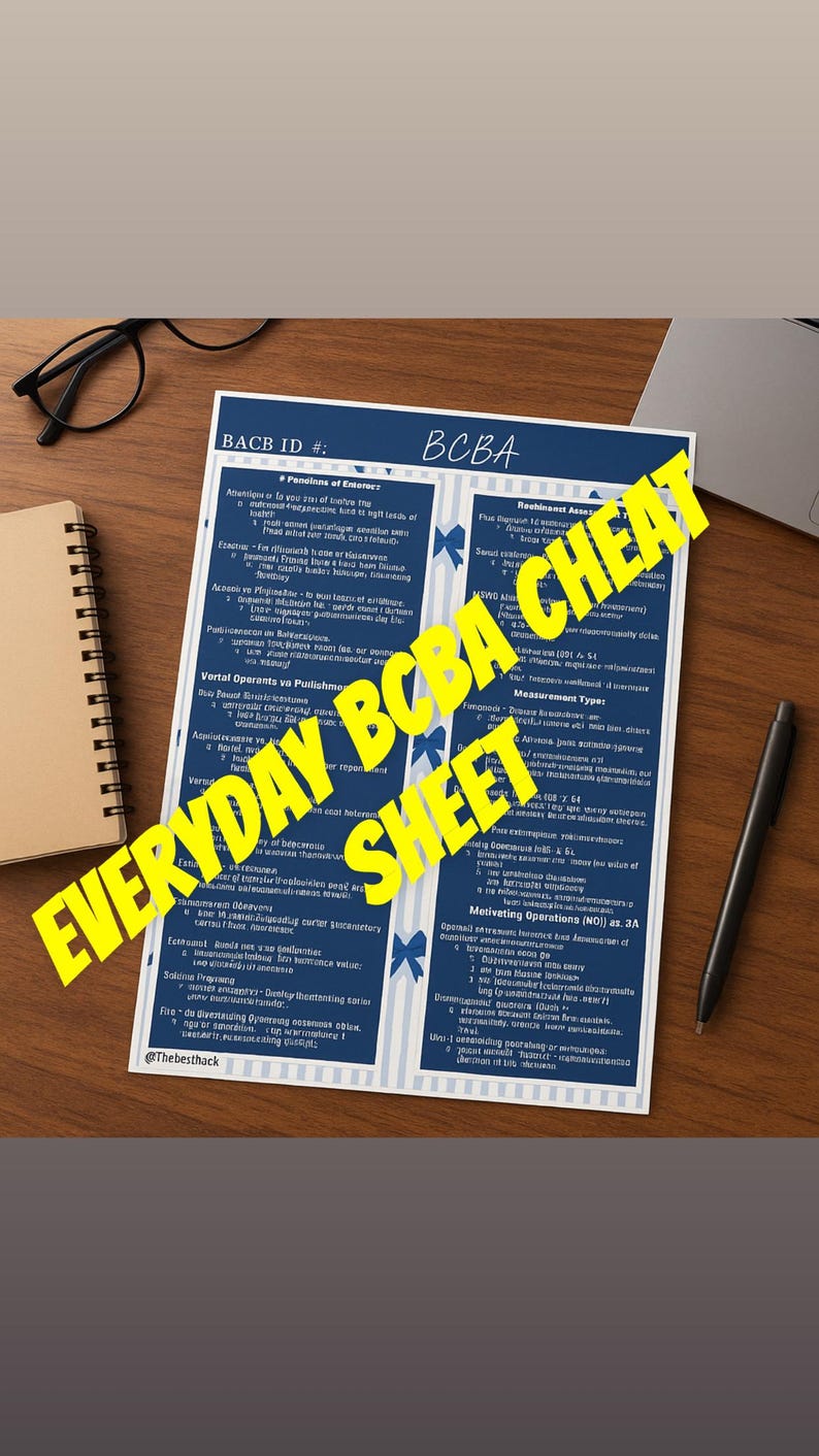 BCBA Cheat Sheet: ABA Quick Reference Guide (printable PDF) - Etsy