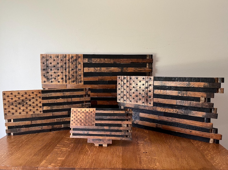 Reclaimed Whiskey Barrel American Flag: Veteran Made Patriotic Decor - Etsy