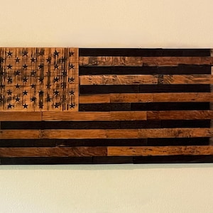 Reclaimed Whiskey Barrel American Flag: Veteran Made Patriotic Decor - Etsy