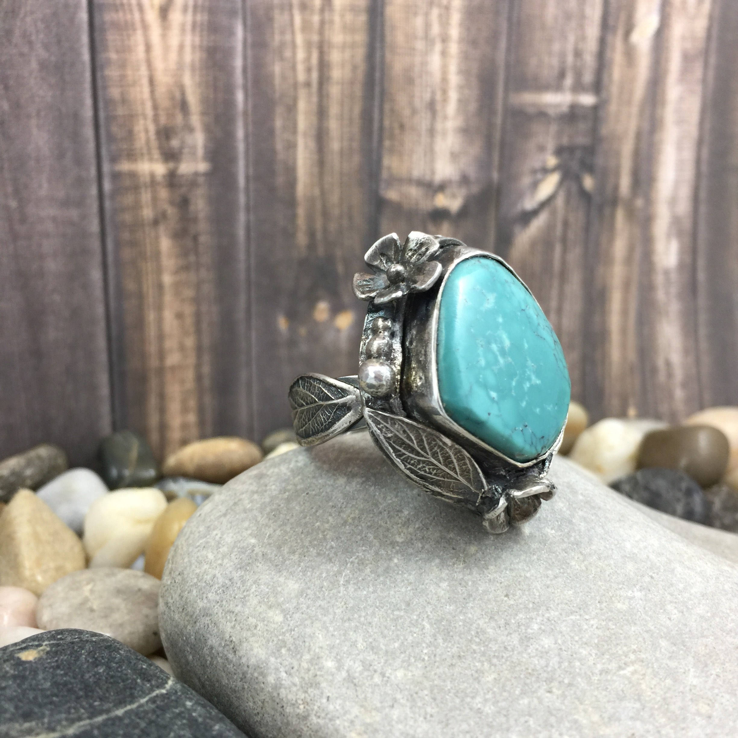 Boho Turquoise Ring Real Turquoise Ring Nature Jewelry - Etsy