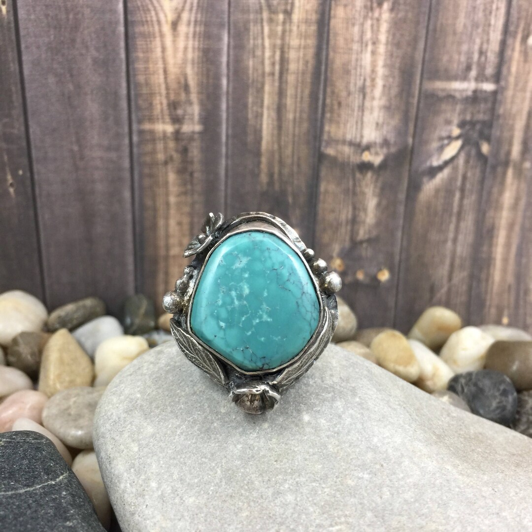 Boho Turquoise Ring Real Turquoise Ring Nature Jewelry - Etsy