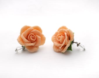 Set of 3 hair pins with rose roses rose hairpin bridal | Etsy