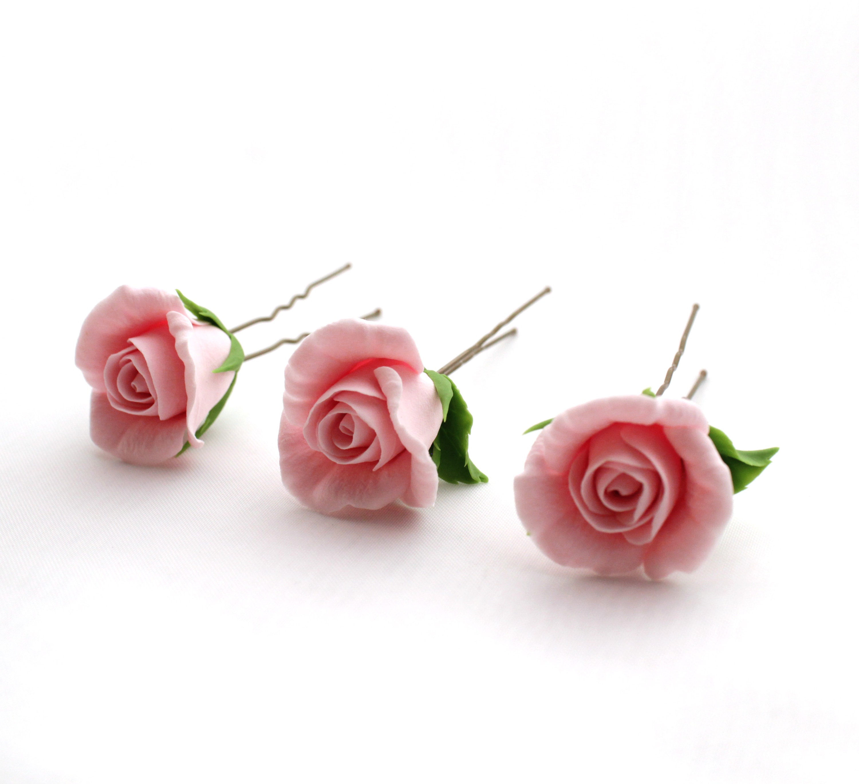 Set of 3 Hair Pins With Rose Roses, Rose Hairpin, Bridal Hairpins ...